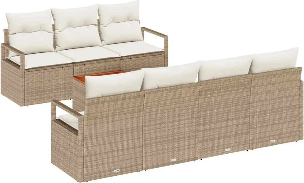 Sada zahradních pohovek 8 ks Béžová polyratan 3347666