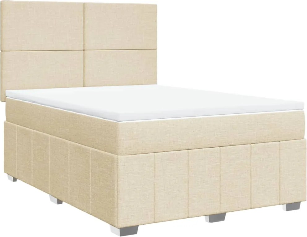 Box spring postel s matrací krémová 140x200 cm textil 3293989