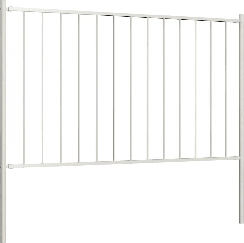 Plotový panel Woerden se sloupky ocelový 1,7x0,75 m bílý 145215