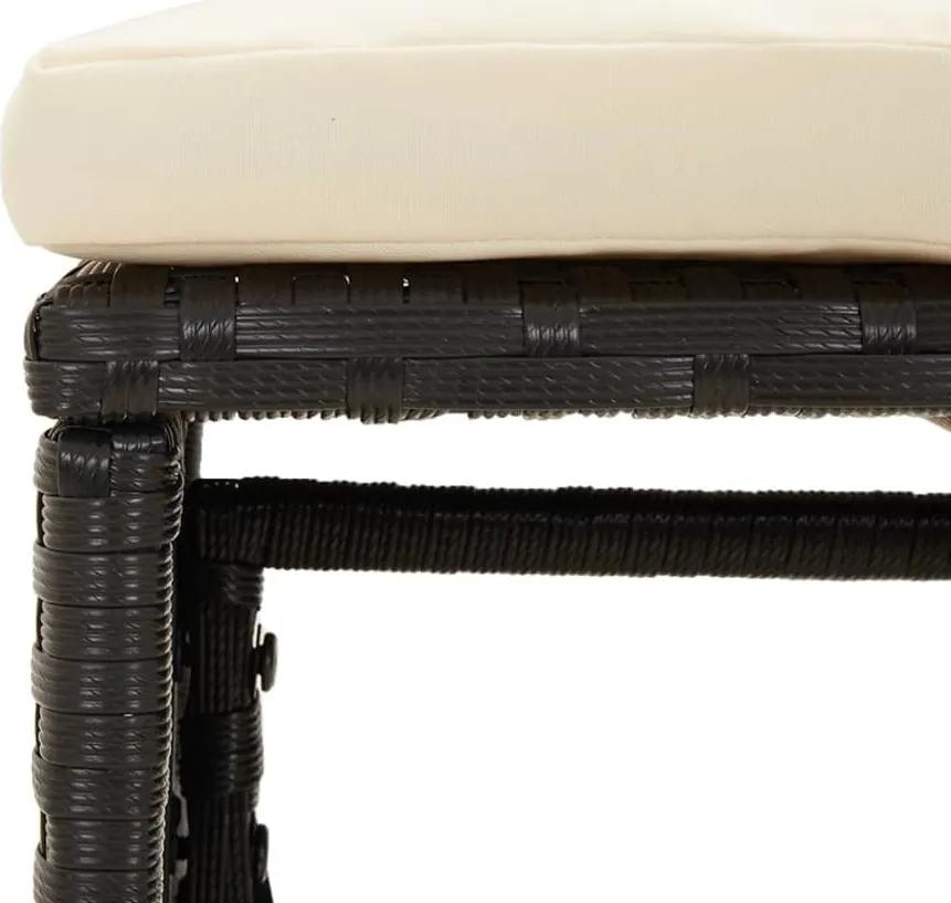 vidaXL 6dílná zahradní sedací souprava s poduškami polyratan [319508] Barva: Černá