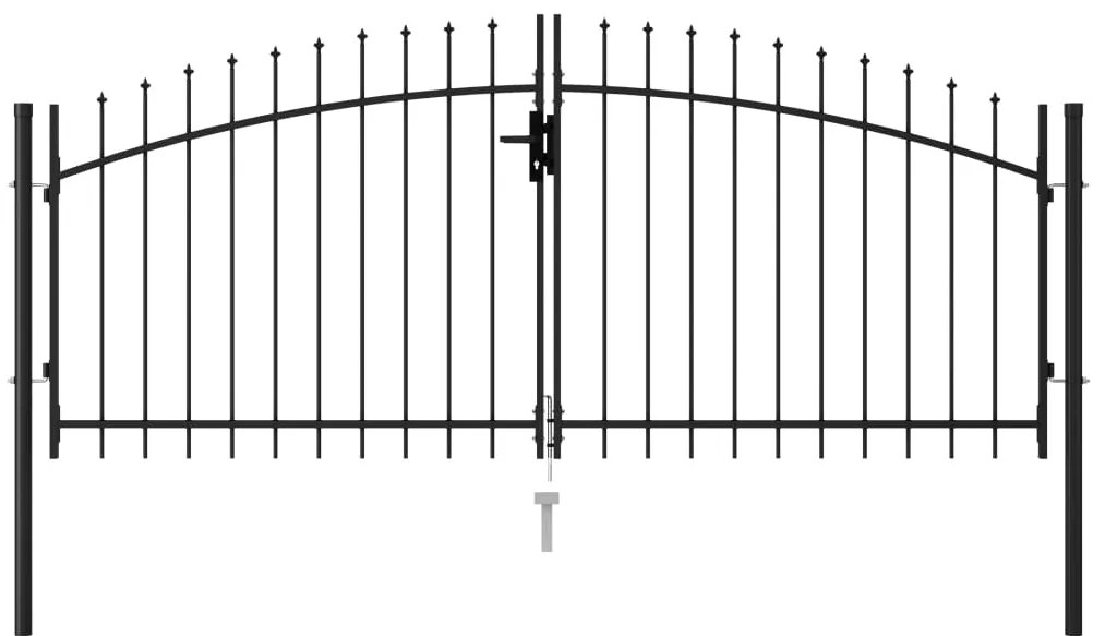 vidaXL Marketos Plotová branka Woerden s dvojitými dveřmi a hroty nahoře 299,5 x 174,5 cm