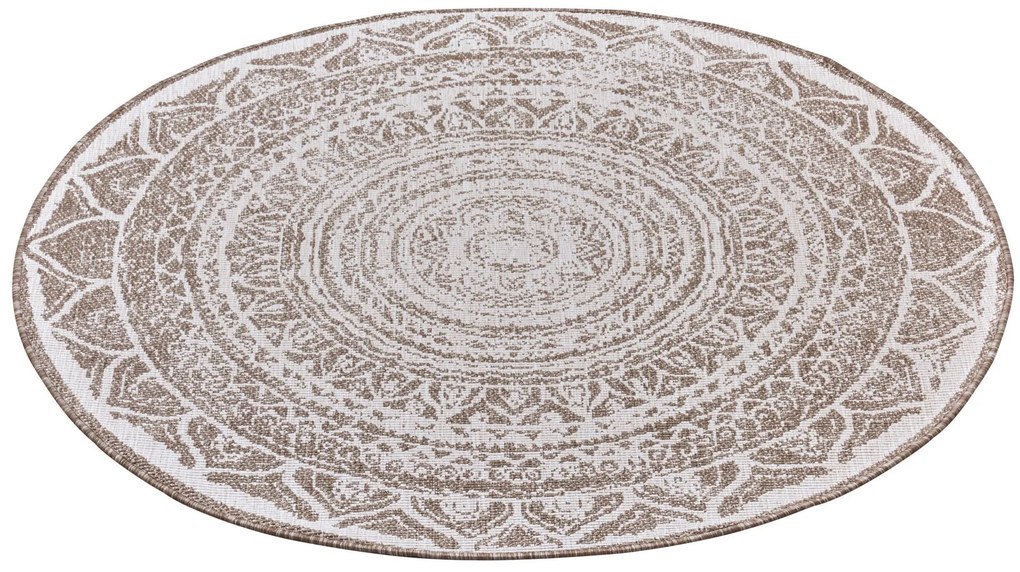 NORTHRUGS - Hanse Home koberce Kusový koberec Twin Supreme 105498 Linen kruh – na ven i na doma - 140x140 (průměr) kruh cm