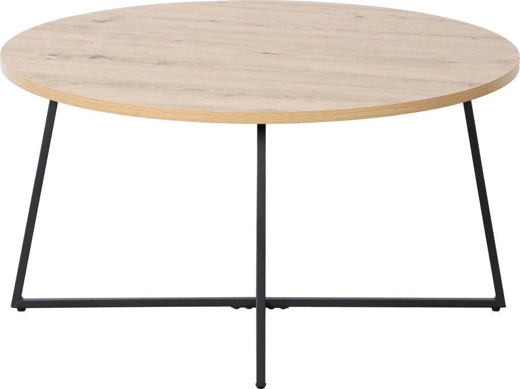 XXXLutz KONFERENČNÍ STOLEK, černá, dub artisan, kov, kompozitní dřevo, 80/80/42 cm Boxxx - Konferenční stolky - 002798024101