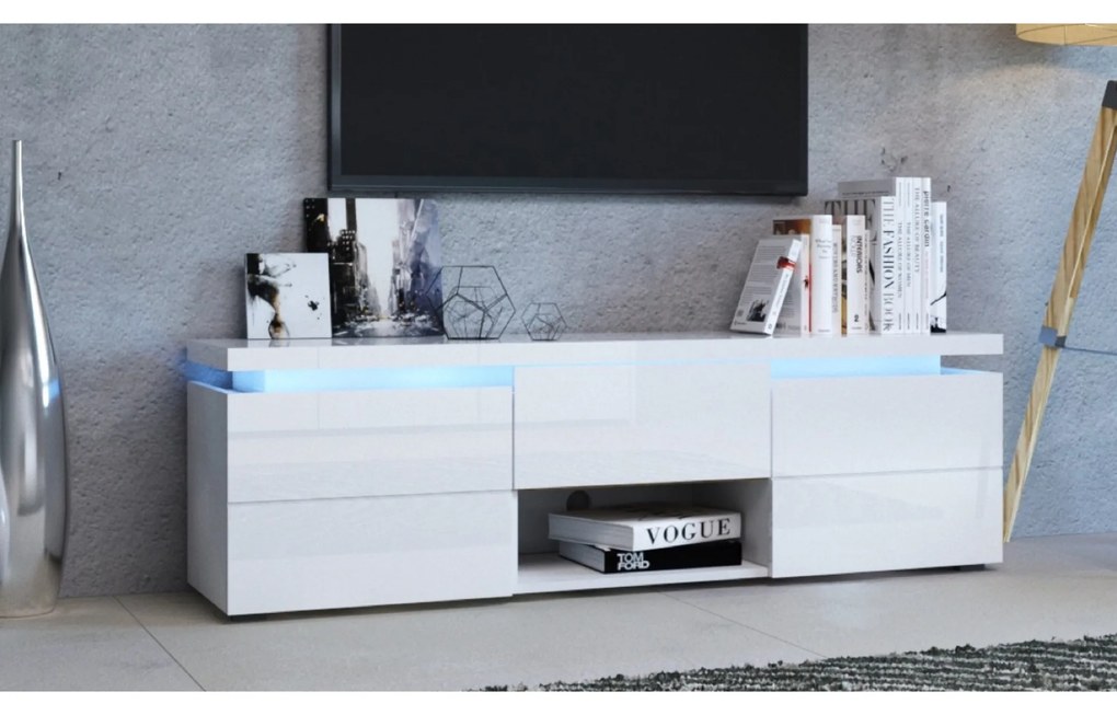 Sconto TV stolek CORTINA bílá