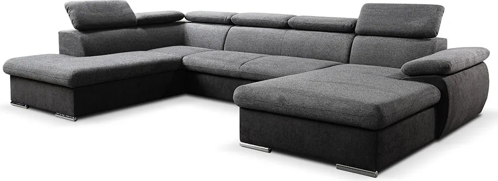 Sedací souprava COOL II | 220x343x191 cm | rozkládací + 2x úložný prostor | PRAVÁ | lounge 18 světle šedá