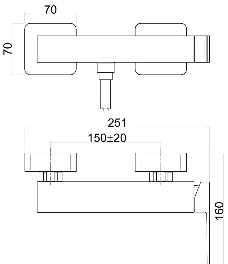 Matně černá nástěnná sprchová baterie (1 výstup) Latus – Sapho
