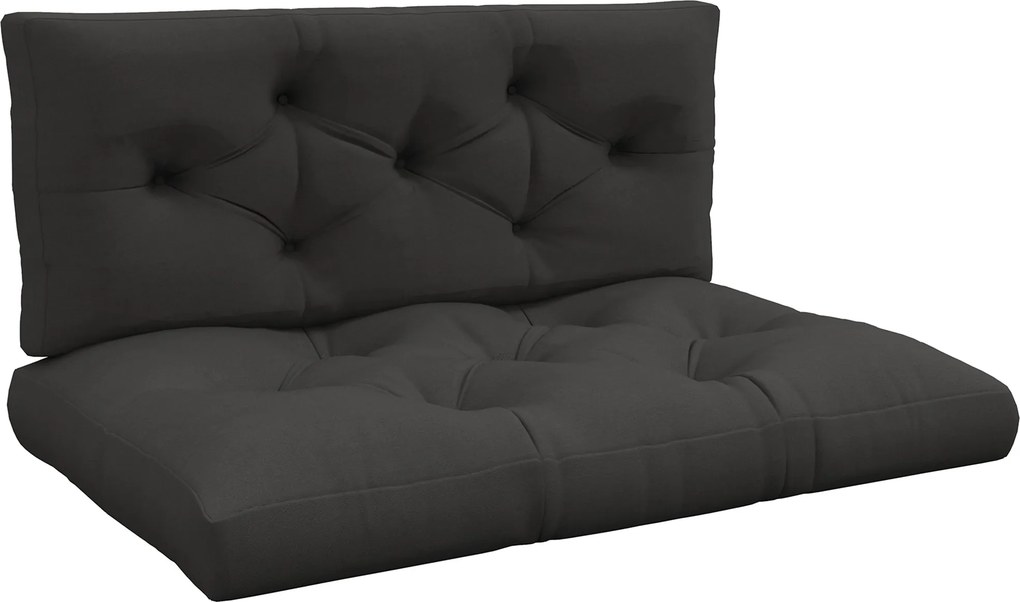 Outsunny 2místný Paletový Polštář 120cm x 80cm x 12cm s UV Ochrannou pro Zahradní Lavici, Tmavě Šedý