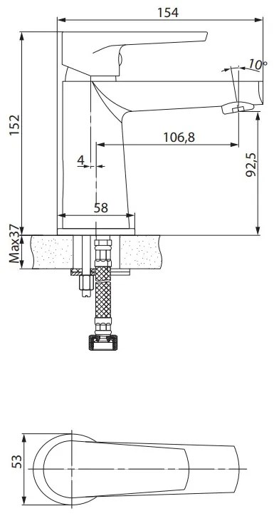 Cersanit Moduo, umyvadlová baterie, černá matná, S951-584