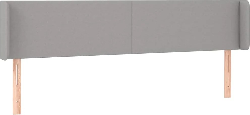 Čelo postele typu ušák světle šedé 163x16x78/88 cm textil 3118494