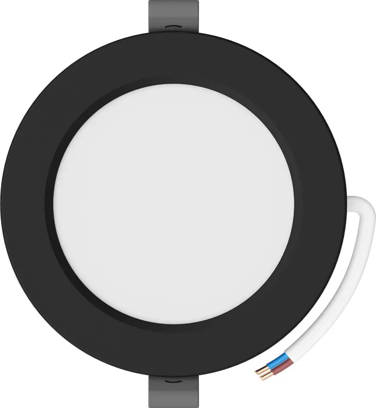 Mexen LDRR, LED stropní svítidlo na zapuštění, průměr 12 cm 12 cm, 6W, studená - 6500K, 450 lm, černá - L210-012-0665-70