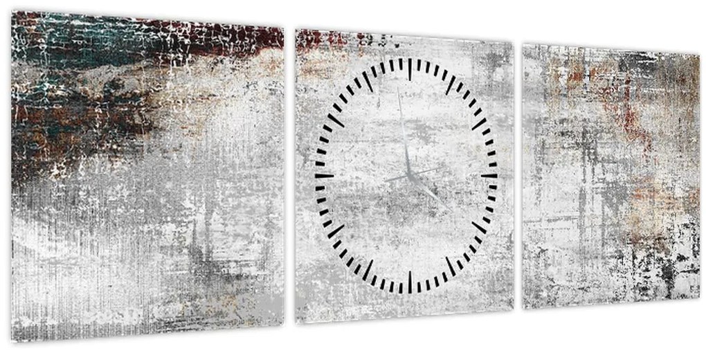 Obraz - Abstraktní texturované plátno (s hodinami) (90x30 cm)