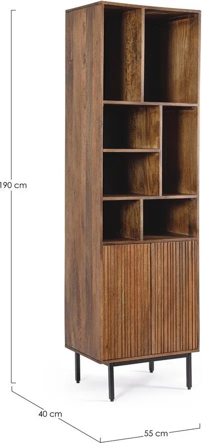 Skříň z mangového dřeva v přírodní barvě 55x190x40 cm Tadita – Bizzotto