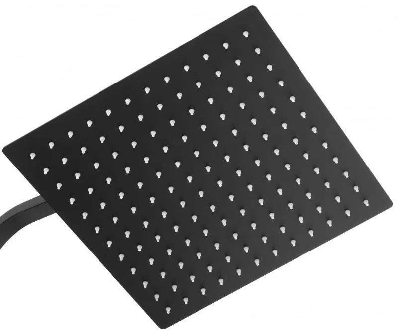 Erga Goba, sprchová souprava s termostatickou baterií a dešťovou hlavicí 30x30 cm, černá matná, ERG-YKA-BP.GOBA-THERM-30-BLK