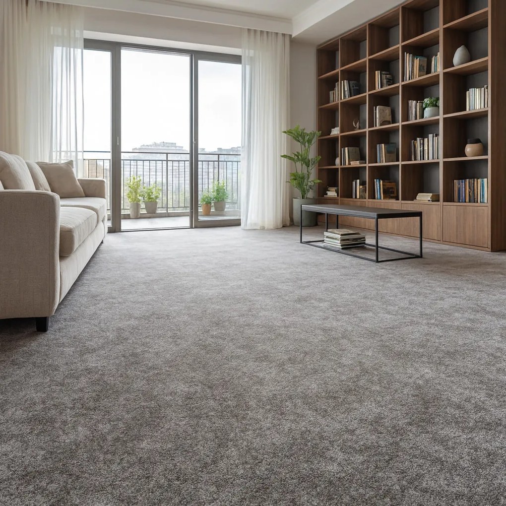 Condor Carpets, Metrážový koberec Serena 6692, na míru, šíře 4m, šedá, filc, ložnice