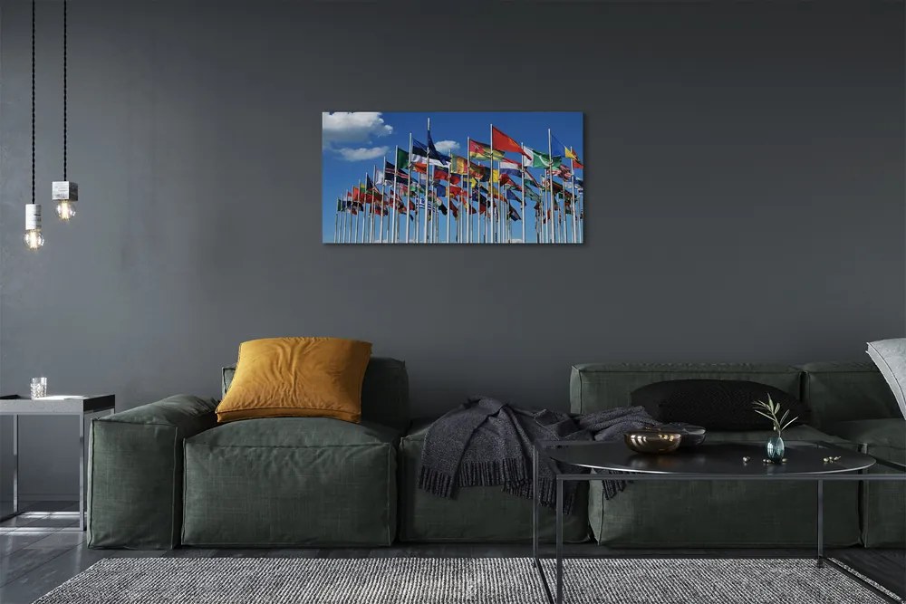 Obrazy na plátně různé vlajky 140x70 cm