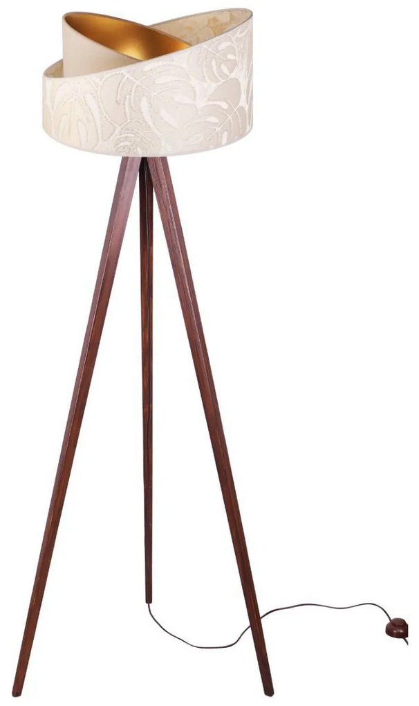 Stojací lampa Werona 7, 1x krémové textilní stínítko se vzorem, g, pb