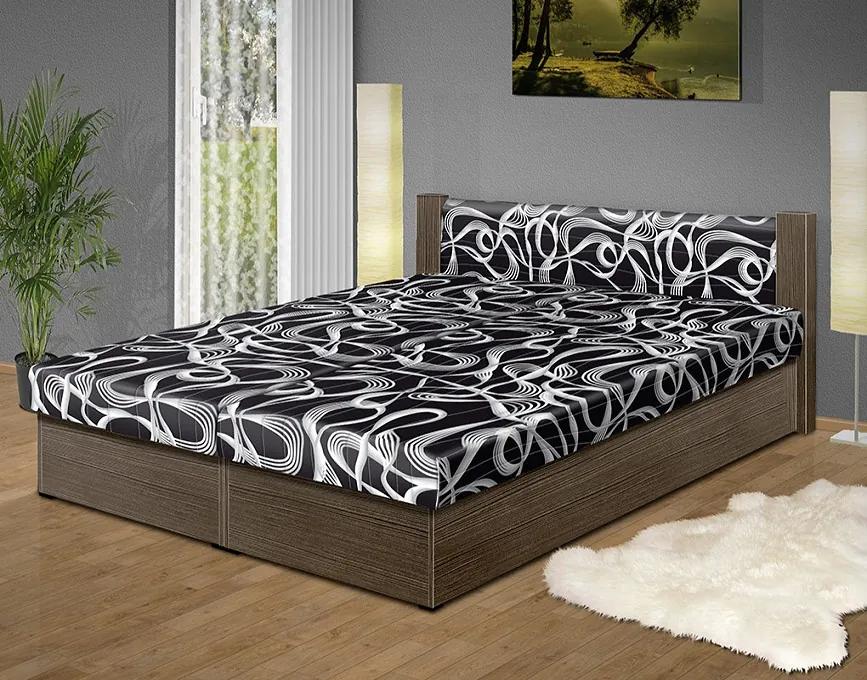Manželská postel s úložným prostorem Erika 170 barva lamina: dub stříbrný 404, Čalounění: 57127-007 Oranžová