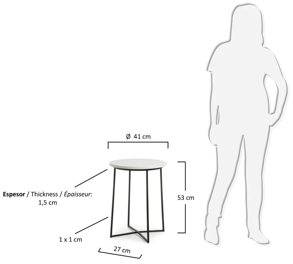 Bílý mramorový odkládací stolek Kave Home Bryson 41 cm