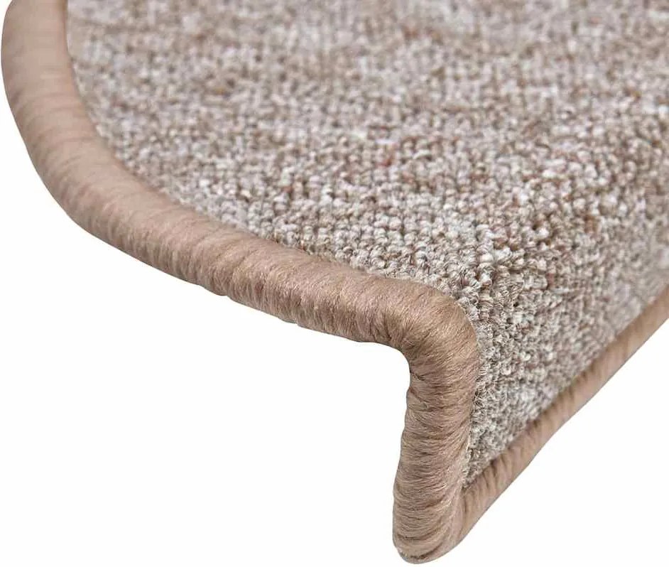 Schodové rohože 20 ks 56 x 17 x 3 cm světle hnědé půlkulaté 3365783