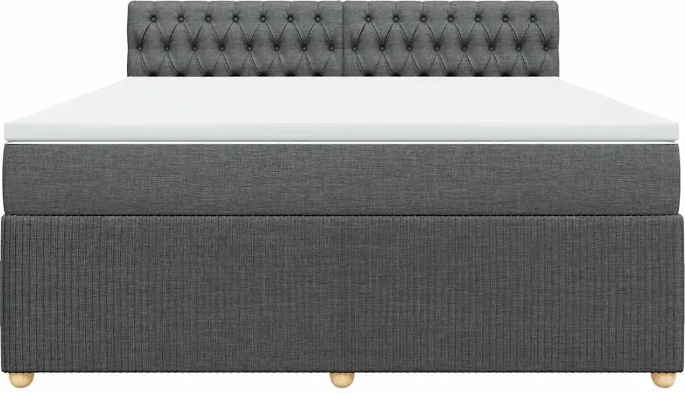 Box spring postel s matrací tmavě šedá 180x200 cm textil 3289843