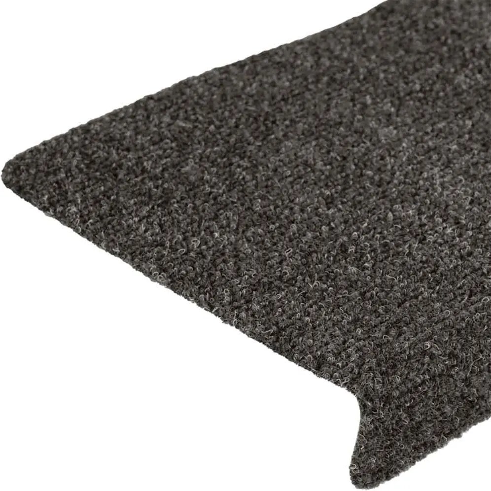 Schodové rohože samolepicí 30 ks 65 x 21 x 4 cm antracitové s obdélníkovým okrajem 3365699