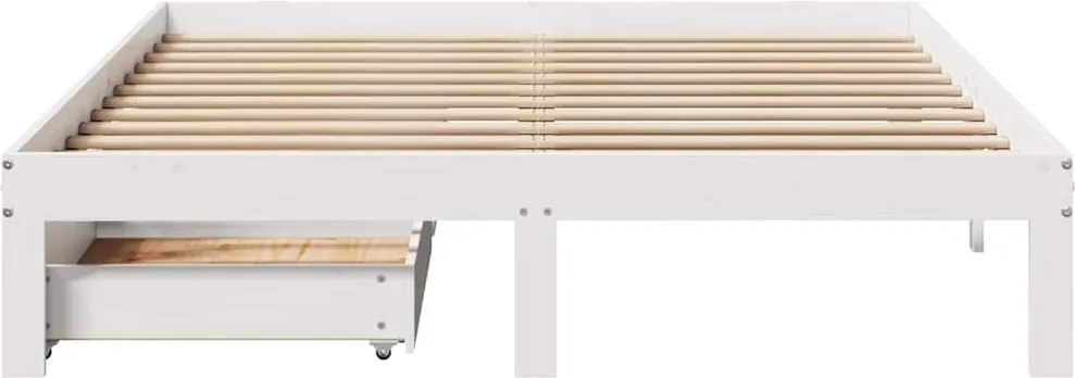 Rám postele se zásuvkami bílý 120 x 200 cm masivní borovice 3301947