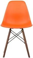Židle DSW, oranžová (Tmavý buk)