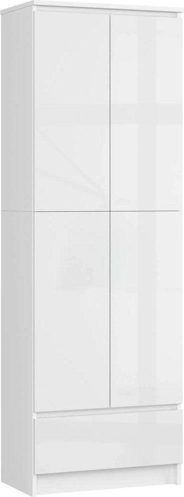 Regál R60 4D1SZ bílá/bílý lesk