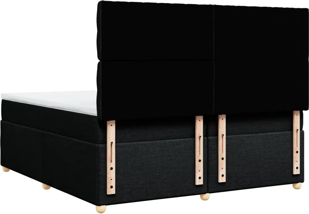 Box spring postel s matrací černá 200x200 cm textil 3291396