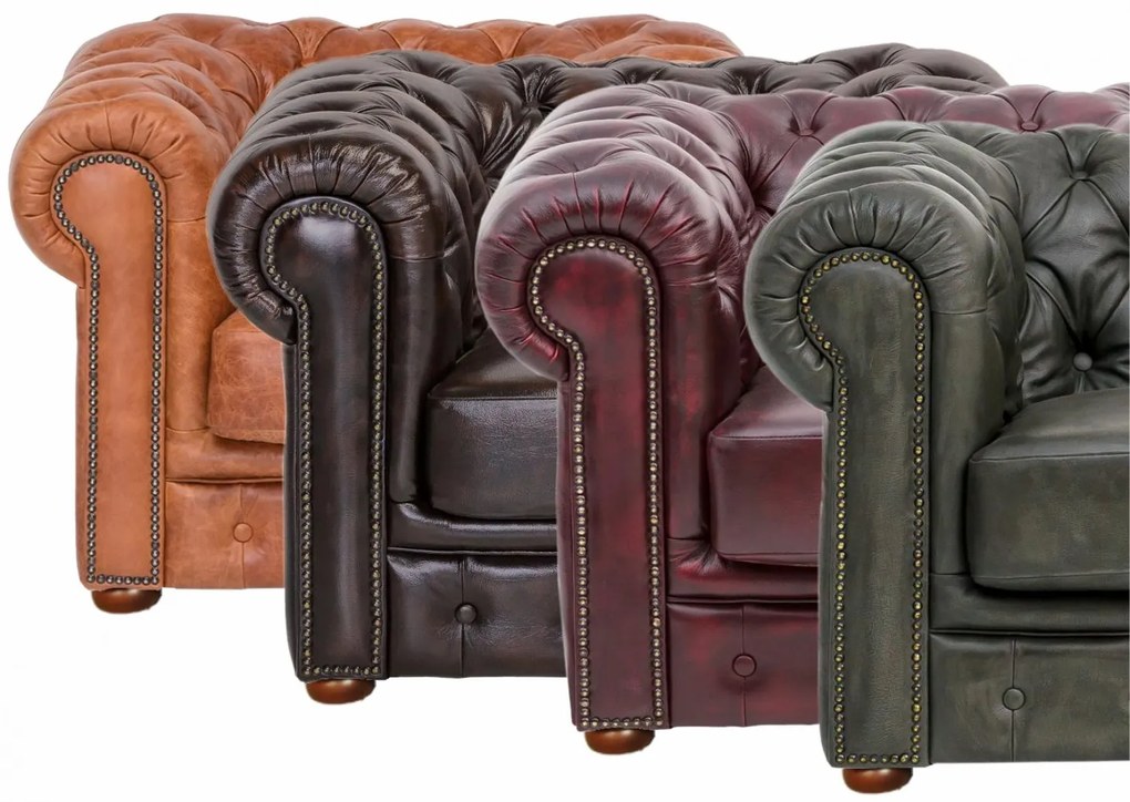 FN Křeslo Chesterfield Classic 1 kůže zelená