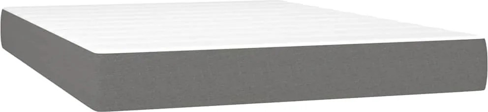 Box spring postel s matrací a LED tmavě šedá 140x200 cm textil 3135758