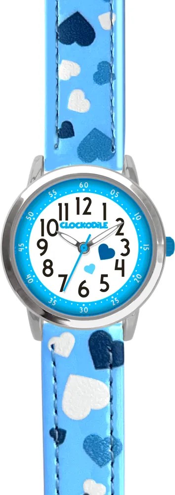 CLOCKODILE Modré dívčí dětské hodinky SRDÍČKA CWG5210
