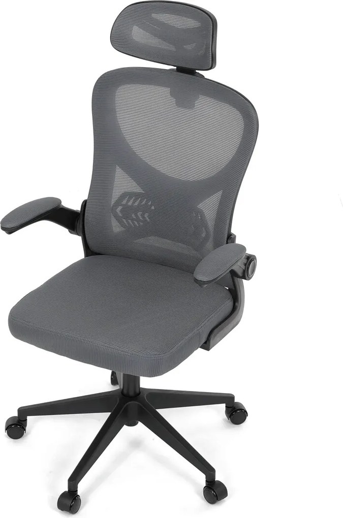 Ergonomická kancelářská židle ALEXANDRE - šedá síťovina