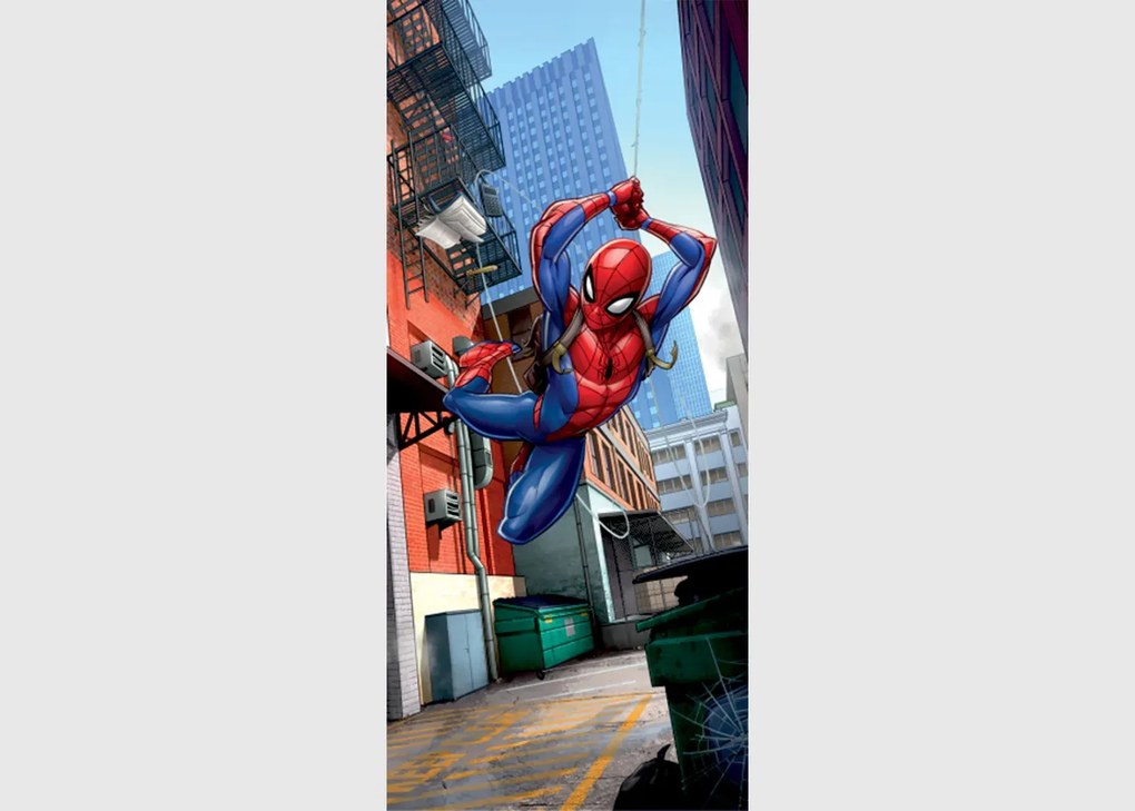 Dětská vliesová fototapeta na zed' Marvel Spider-Man ve Městě, Disney | 90 x 202 cm | DFTDNV 5482