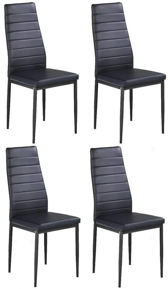 Halmar Jídelní židle K70, v setu 4 ks - černá