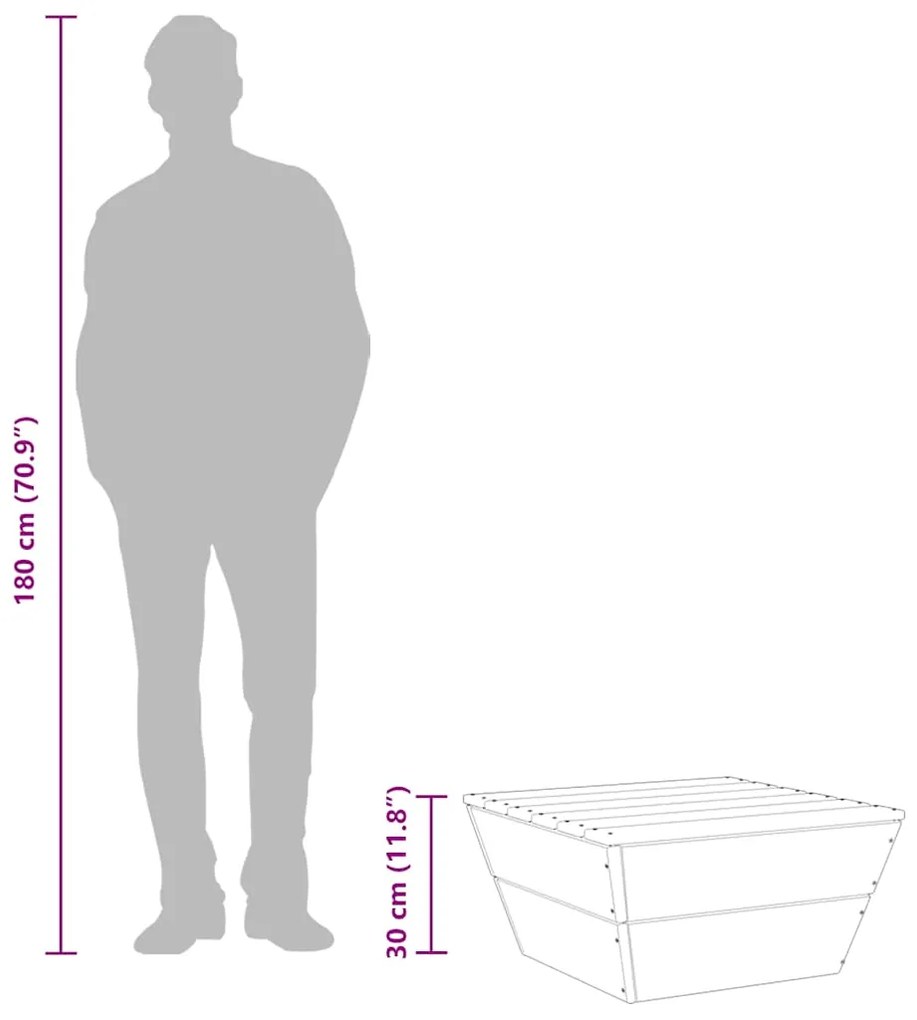 vidaXL Marketos Zahradní stoly 2 ks 60 x 60 x 30 cm impregnované smrkové dřevo