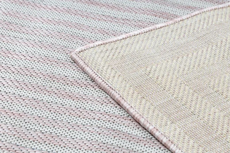 Dywany Łuszczów, Kusový koberec Sion Sisal Labirinth 22376 pink/ecru – na ven i na doma, 80x150, růžová, chodba / předsíň