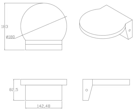 LED Venkovní nástěnné svítidlo TESA LED/10W/230V IP54 černá