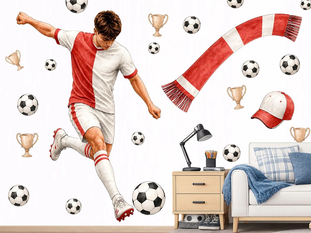 Fotbalista Slavia Praha úpravy na přání sportovní nálepky na stěnu arch 51 x 75 cm