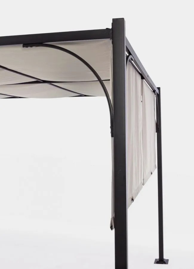 BIZZOTTO Hliníková pergola se stínící látkou GAZEBO 3x4m 0795435