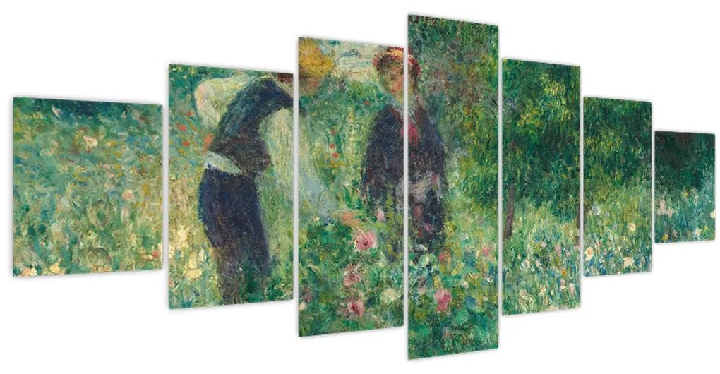Obraz - Auguste Renoir, Picking Flowers, reprodukce (210x100 cm)