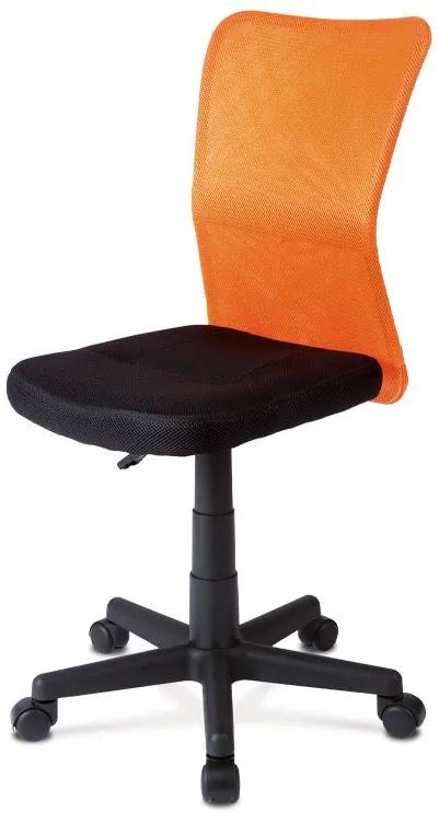 Dětská židle na kolečkách Autronic KA-BORIS ORA – černá/oranžová