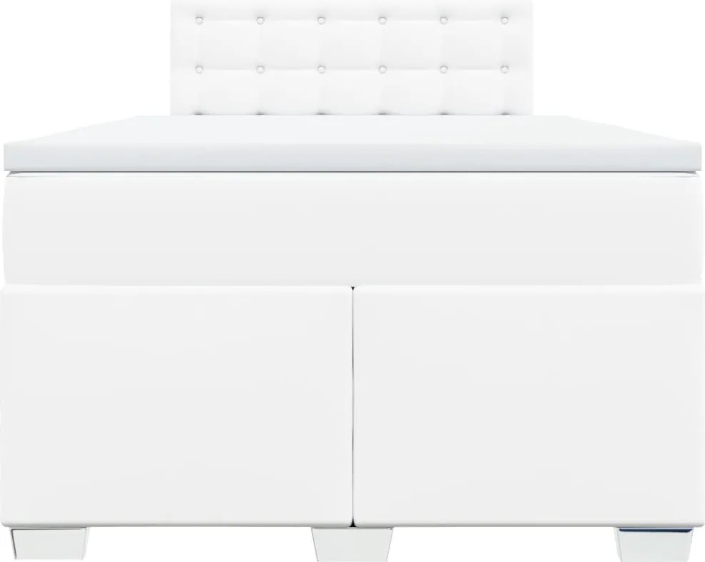 Box spring postel s matrací bílá 120x200 cm umělá kůže 3286117