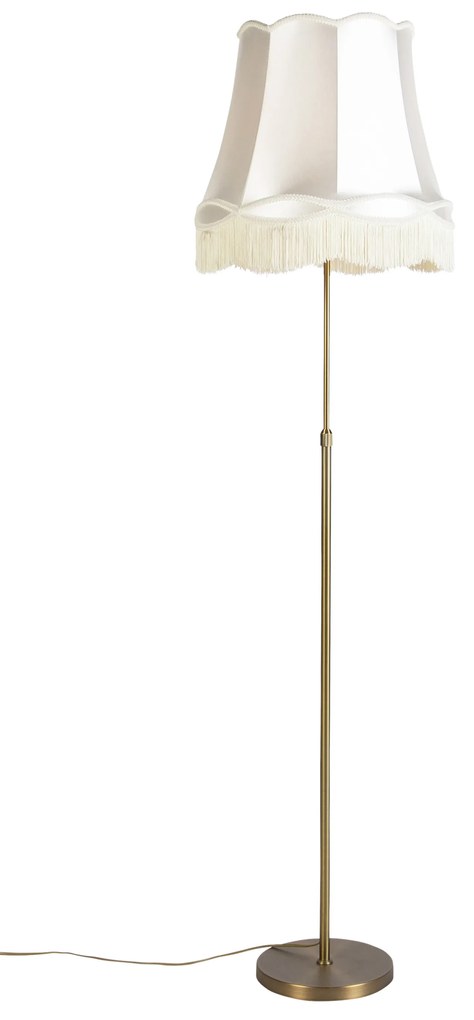 Stojací lampa bronzová s odstínem Granny krémová 45 cm nastavitelná - Parte