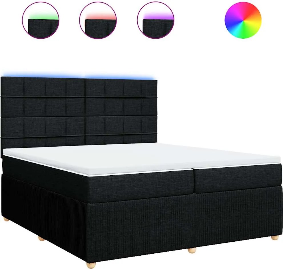 Box spring postel s matrací černá 200x200 cm textil 3294465