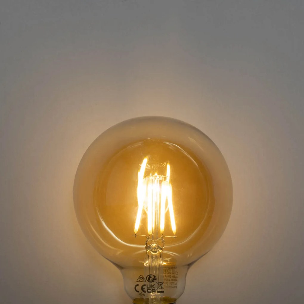 Sada 5x E27 3-stupňová stmívatelná LED žárovka zlatá G95 4W 450 lm 2700K