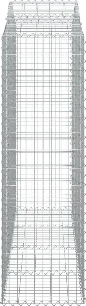 Klenuté gabionové koše 4 ks 200x50x160/180cm pozinkované železo 3145705