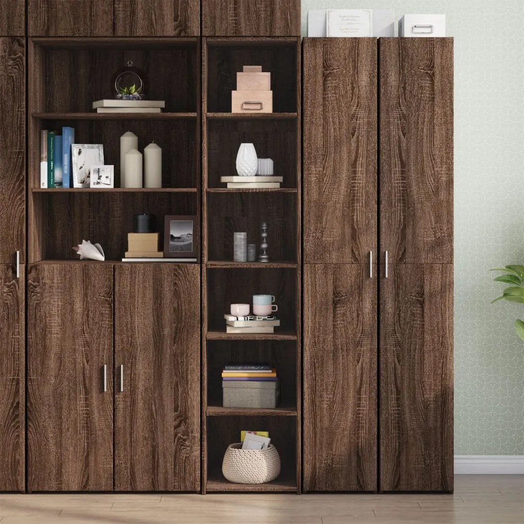 Skříň highboard hnědý dub 40 x 41 x 185 cm kompozitní dřevo
