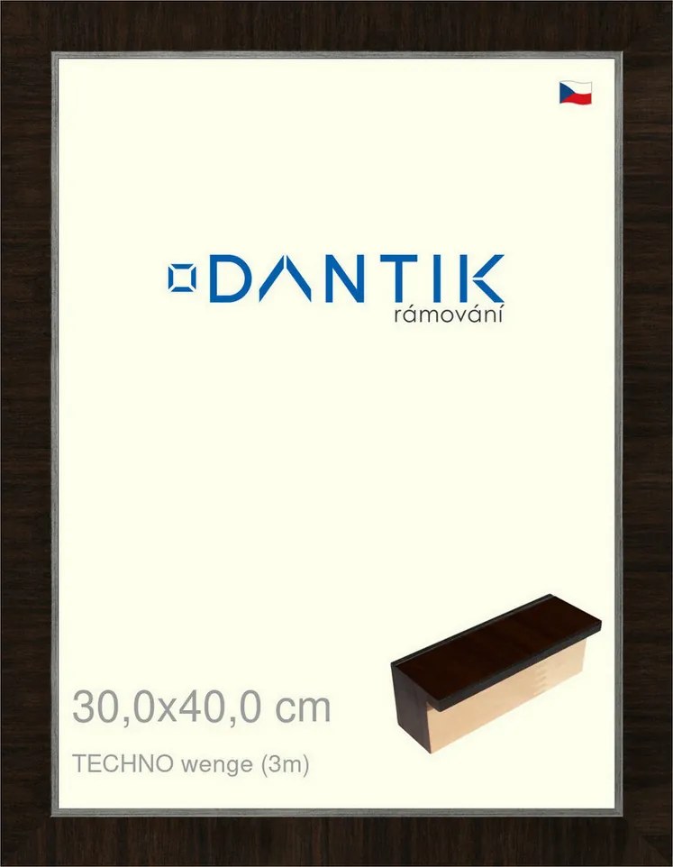 DANTIK rámeček 30x40 | TECHNO wenge (Plexi Čiré)