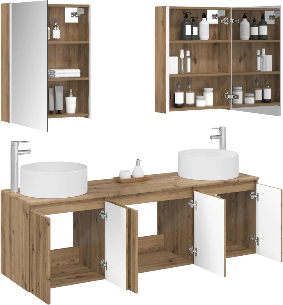 Sada koupelnových skříněk 5 ks Dub artisan Kompozitní dřevo 3406574